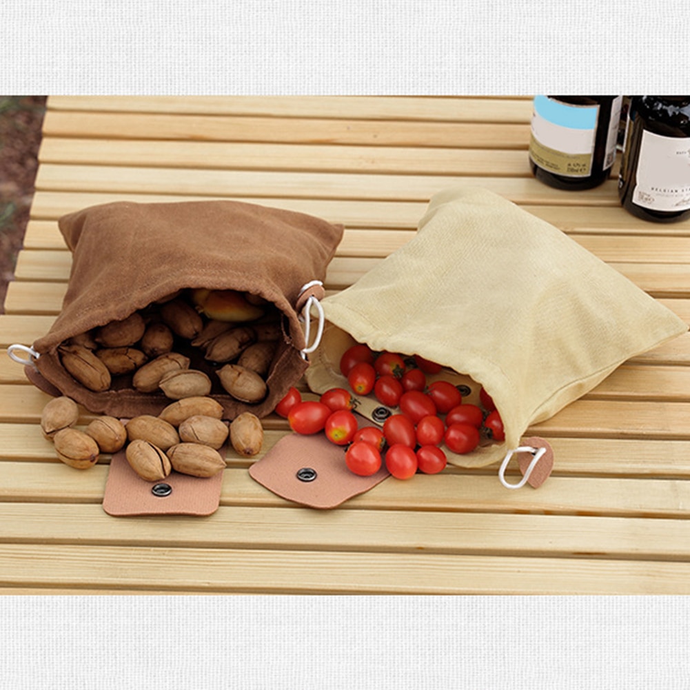 Leather Bushcraft Canvas Hiking Collapsible Pouch Bag | Camping Outdoor ...
