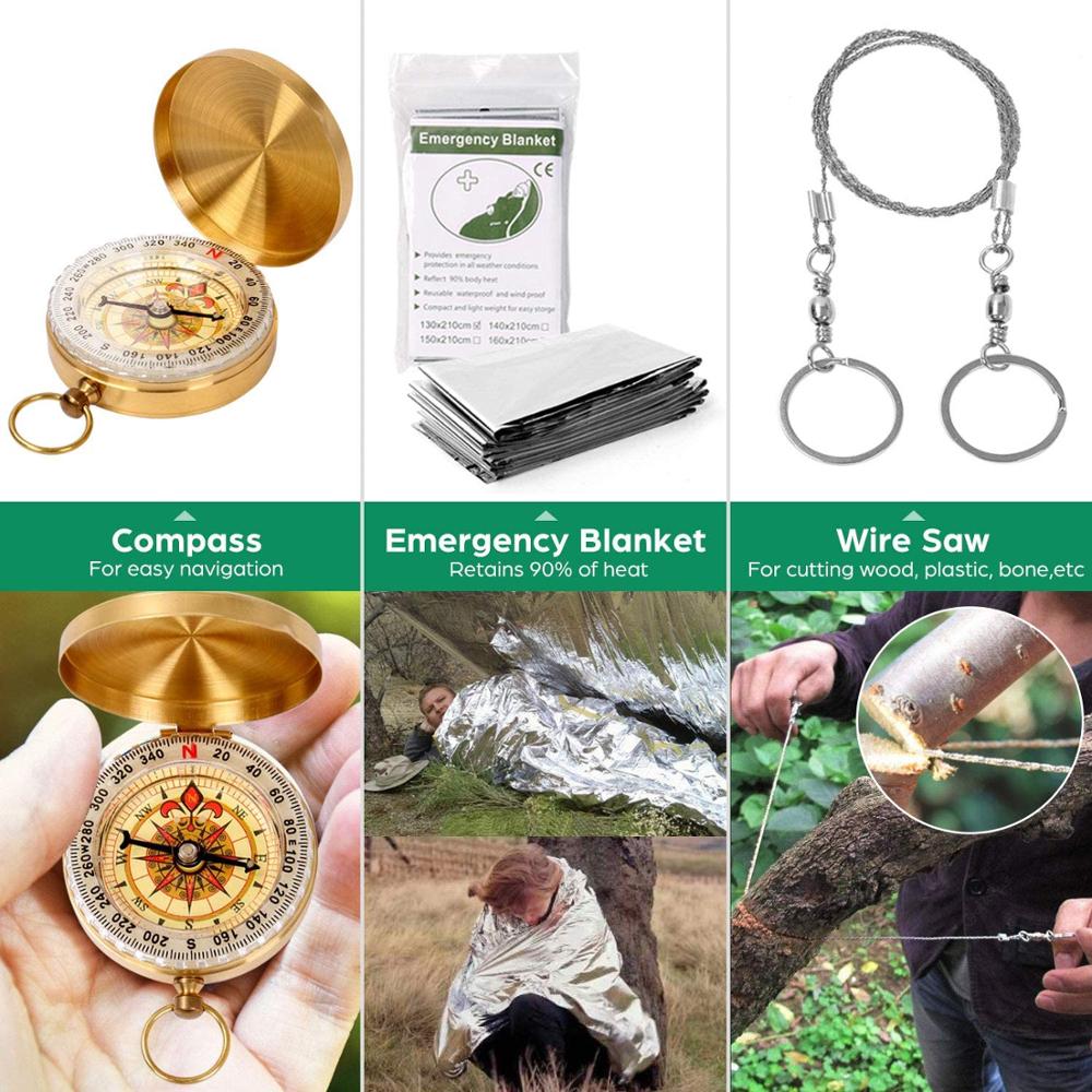 Multi-functional Outdoor Survival Kit Set & Emergency Supplies for Camping