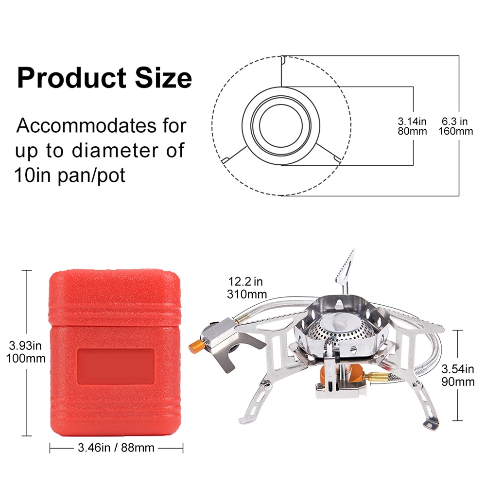 Widesea Portable Gas Stove and Burner Setup for Camping & Trekking